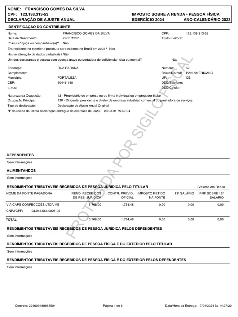 Irpf A 2024 2023 Dec | PDF