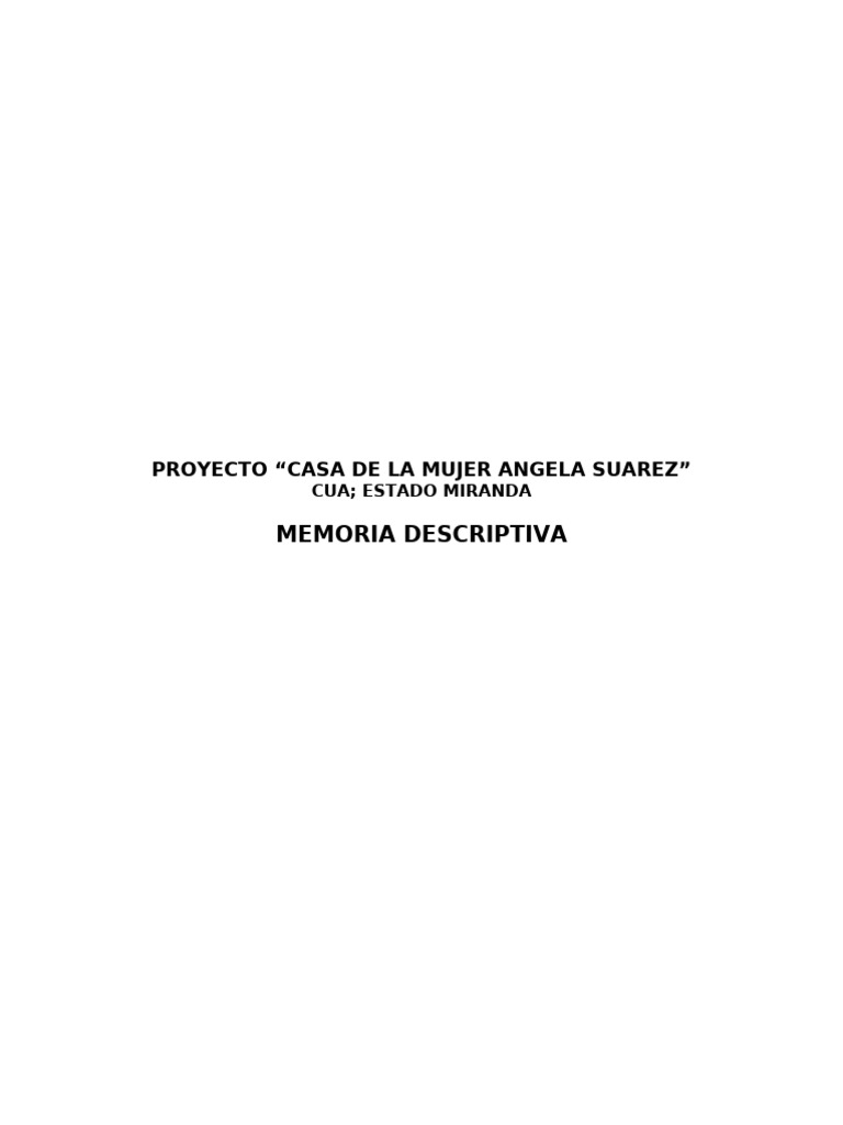 Memoria y Programa | PDF