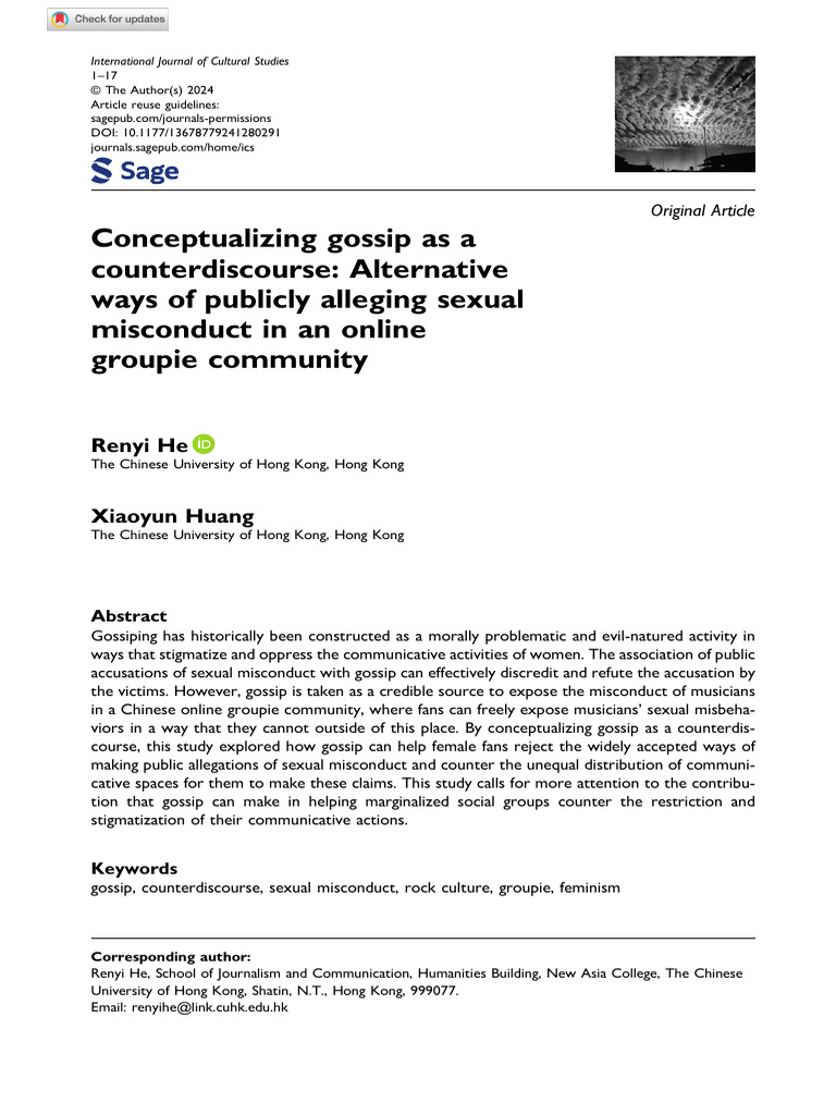 He Huang 2024 Conceptualizing Gossip As A Counterdiscourse Alternative Ways of Publicly Alleging ...