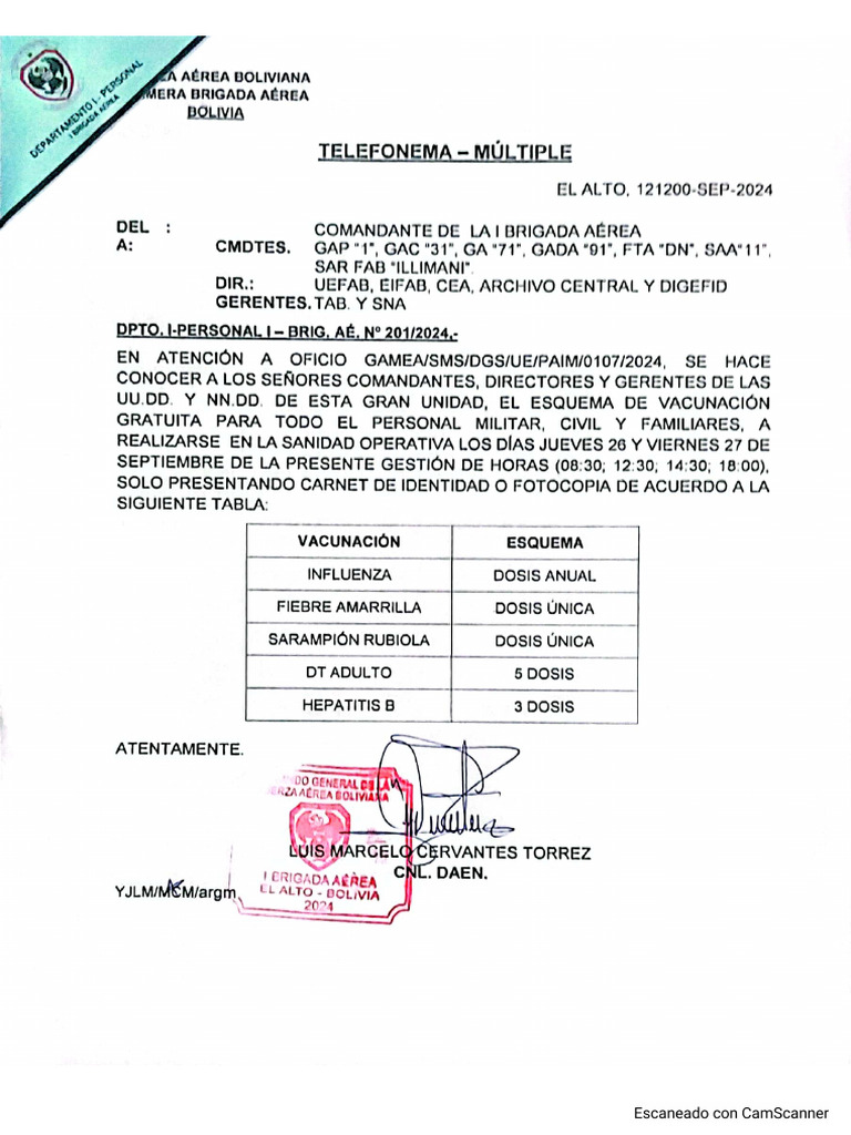 Telefonema-Múltiple #201 Dpto. I | PDF