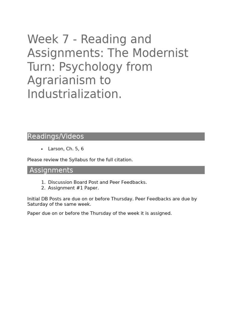 Week 7 Assignment Part 1 | PDF