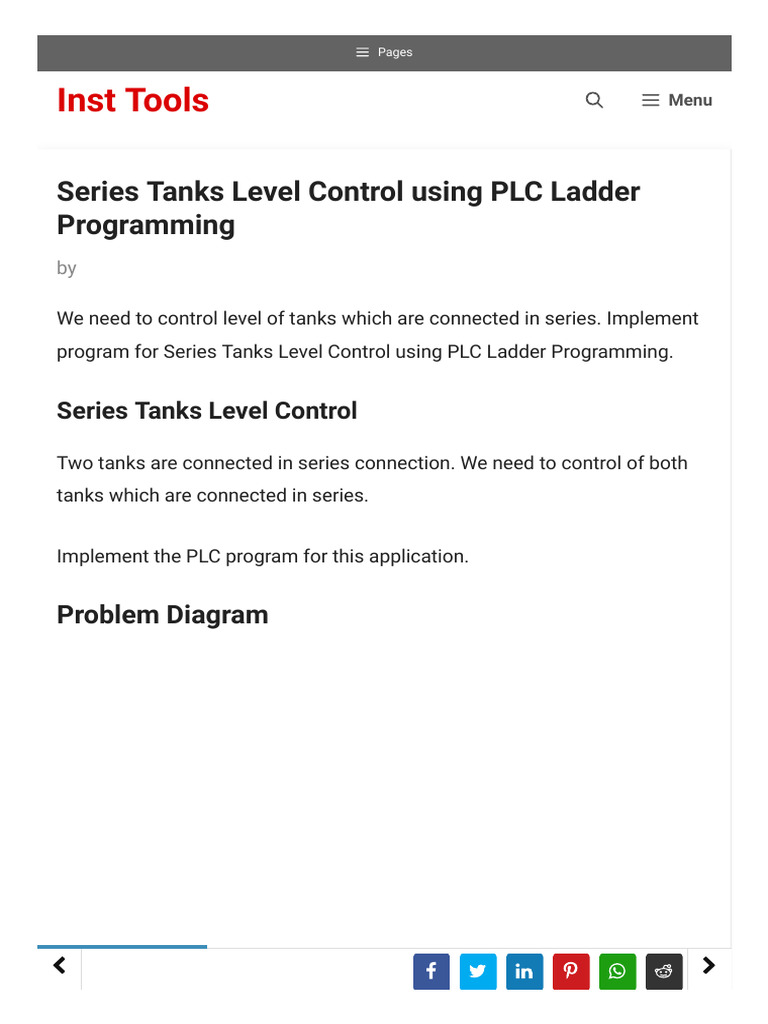 Series Tanks Level Control Using PLC Ladder Programming - 1646149159582 | PDF