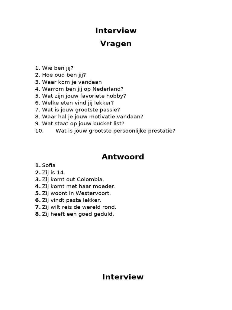 Interview Vragen | PDF