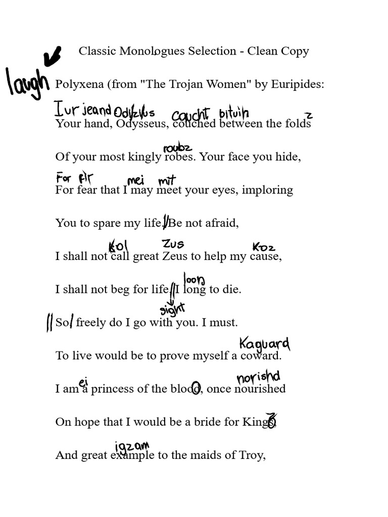 Classic Monologue 2 | PDF