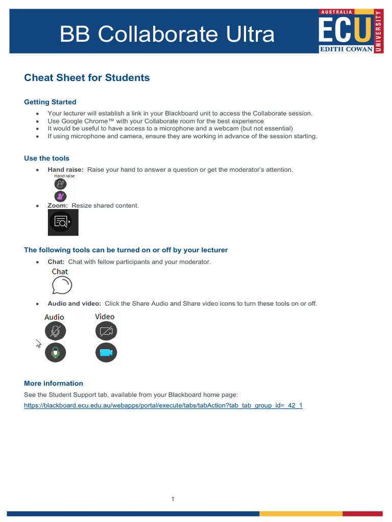 BB Collab Student Cheat Sheet | PDF