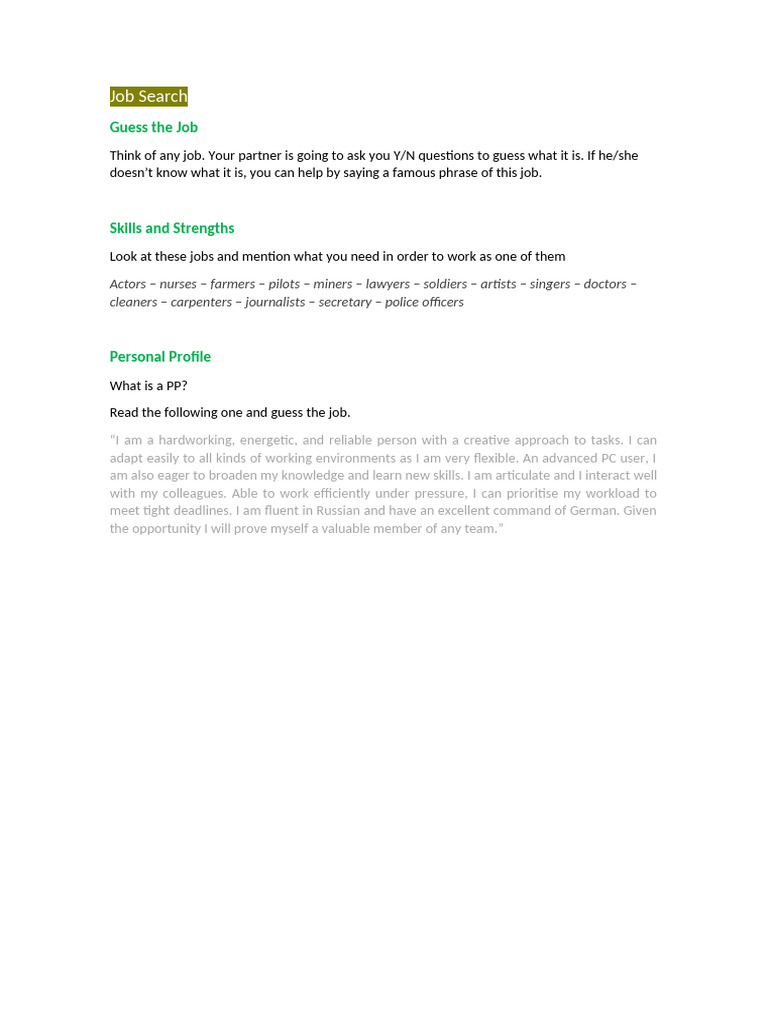 Job Search | PDF