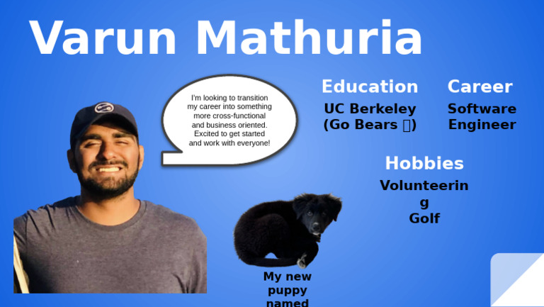 Varun Mathuria SCU MBA Orientation Slide | PDF | Bears