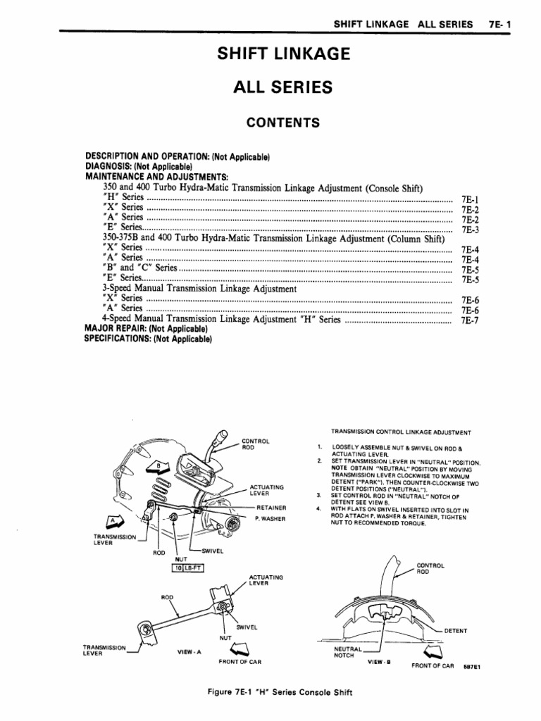 Shift Linkage: All Series | PDF