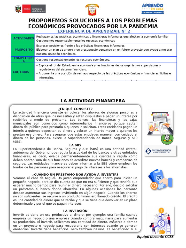 EXP 02-Semana 2 y 3 CCSS | PDF | Bancos | Presupuesto