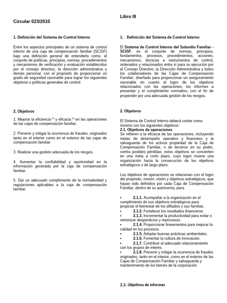 Circular 023 -Libro III | PDF
