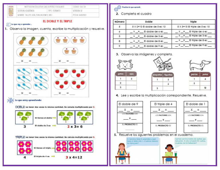 EL DOBLE Y EL TRIPLE | PDF
