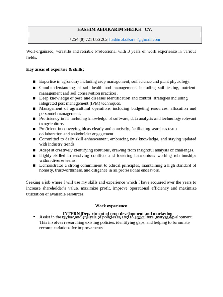 CV Hashim | PDF