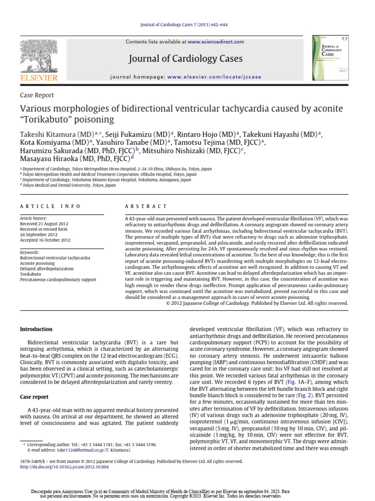 CR. Kitamura. Aconite | PDF