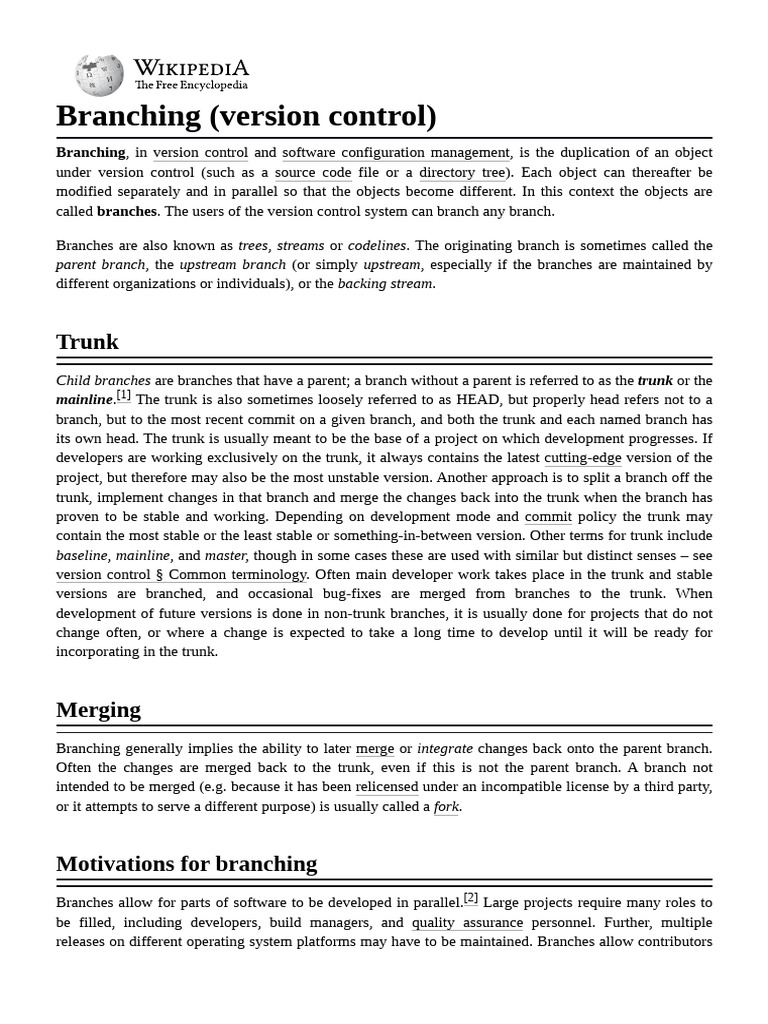 Branching_(version_control) | PDF