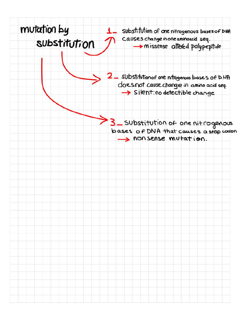 Mutation by Substitution Notes | PDF