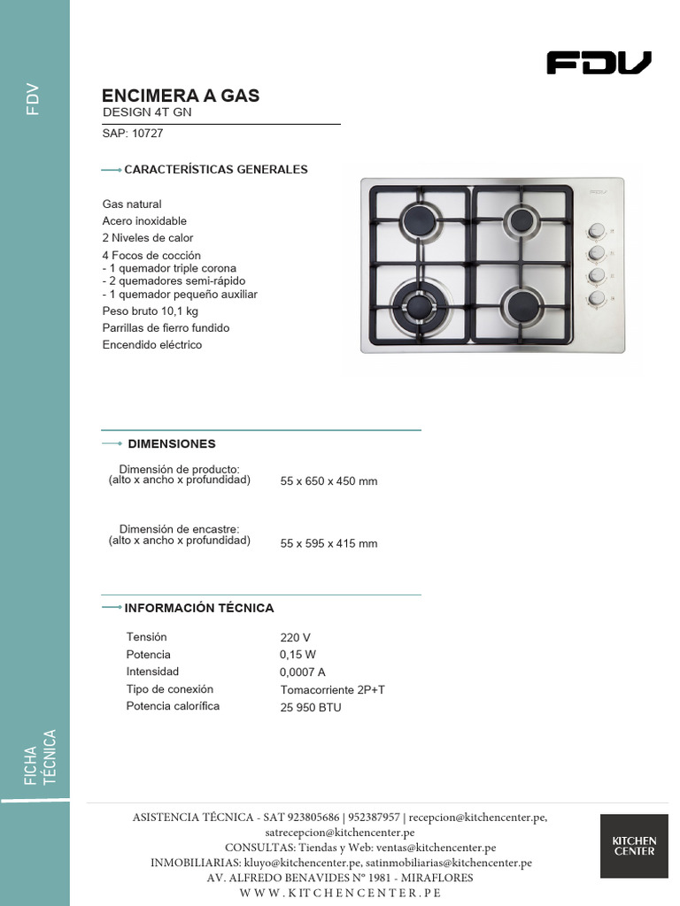 10727-Ft-Rdi-Encimera A Gas Design 4T GN-VF | PDF