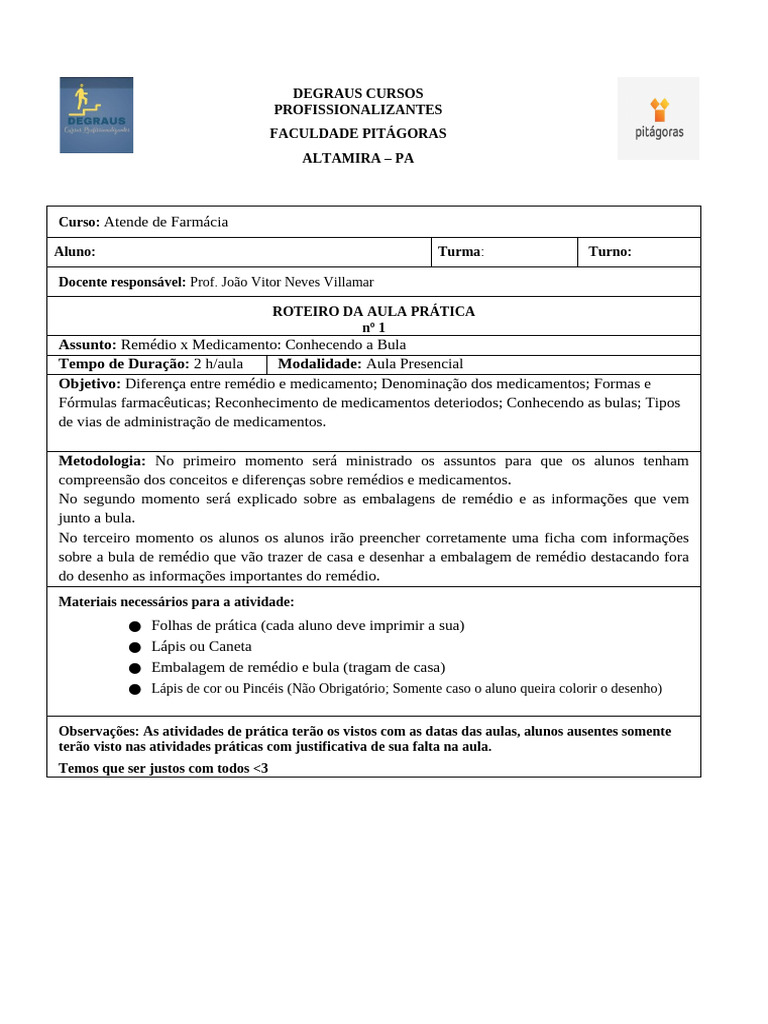 Roteiro de Aula 01 Algas Vermelhas e Verdes | PDF