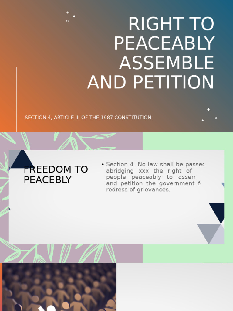 To Peaceably Assemble and Petition Freedom of Religion | PDF | Free ...