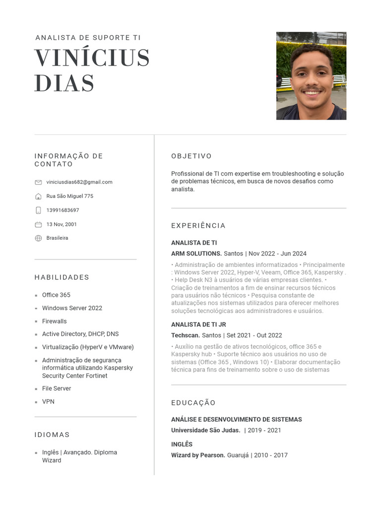 Vinicius Dias Da Conceicao - Curriculum | PDF