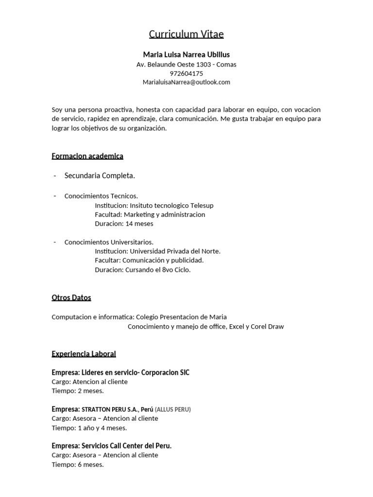 CurriculumVitae MariaNarrea | PDF