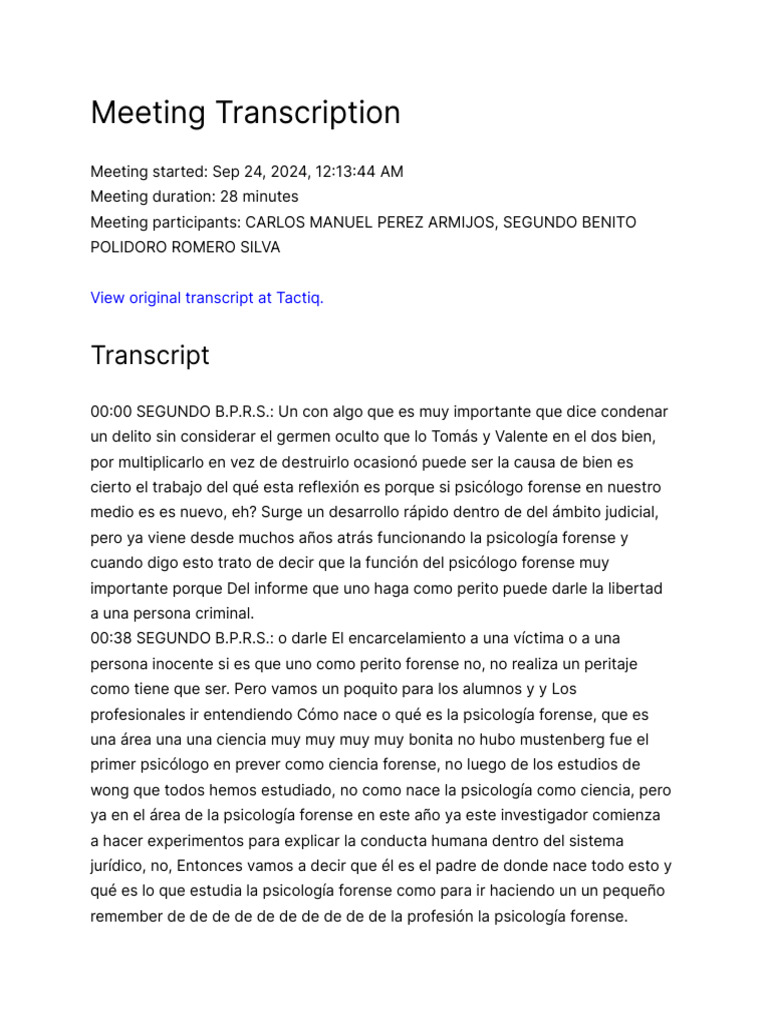 Meeting Transcription | PDF