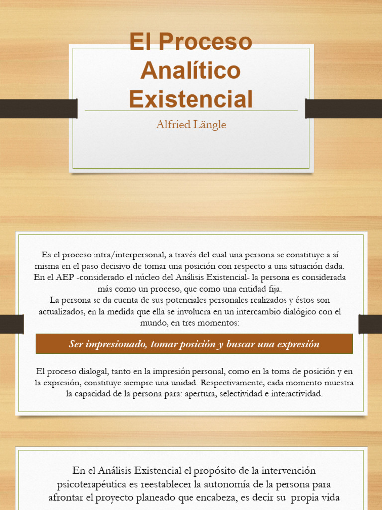 El Proceso Analítico Existencial Aepvb | PDF