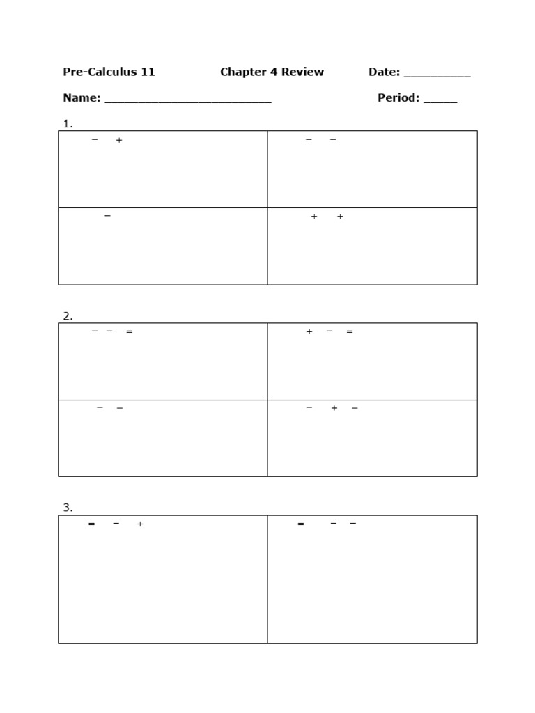 Pre-Calculus 11 - Chapter 4 Review | PDF