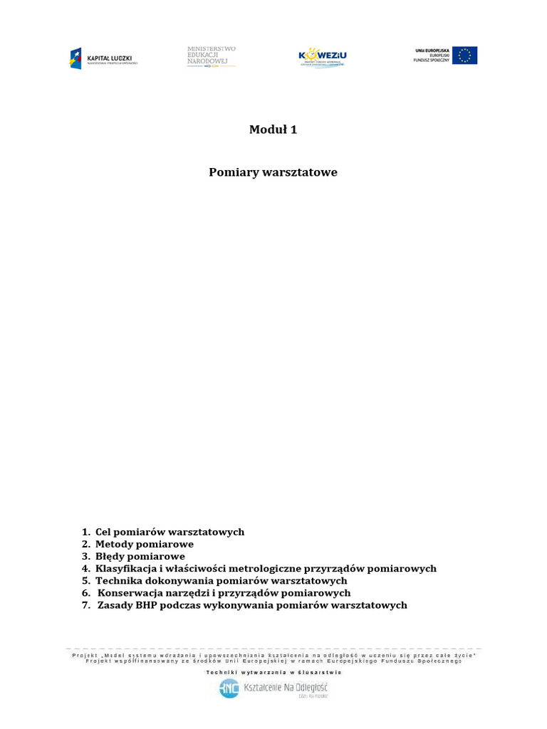 Pomiary Warsztatowe | PDF