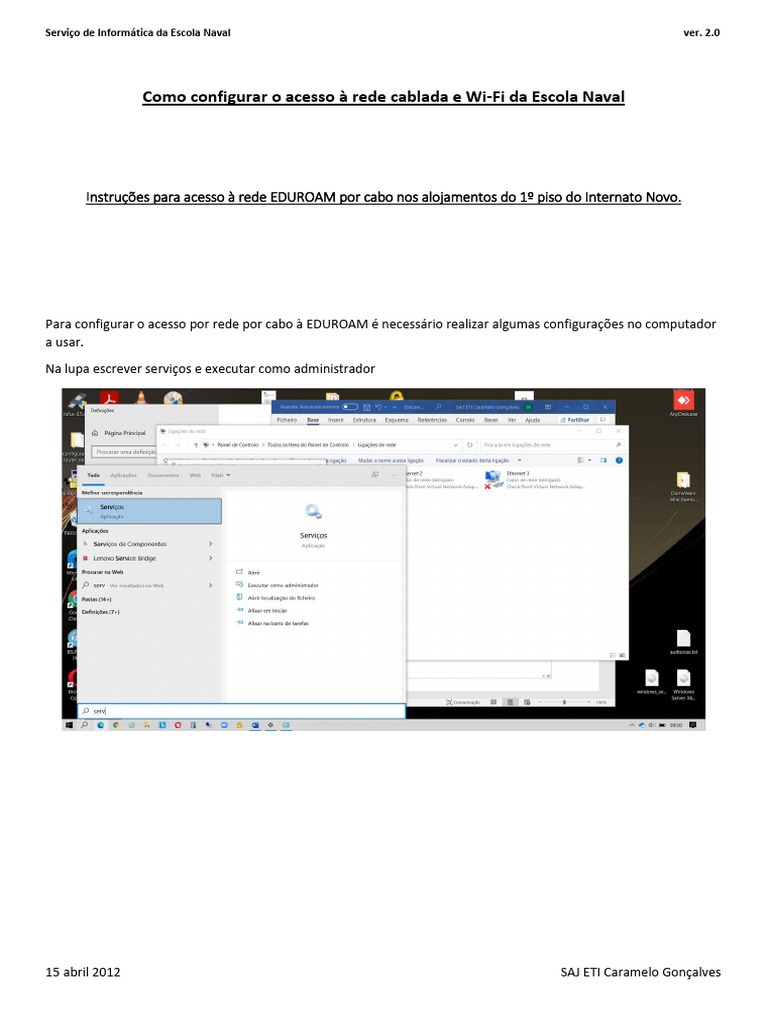 Configuração EDUROAM Cablada v2.3 | PDF