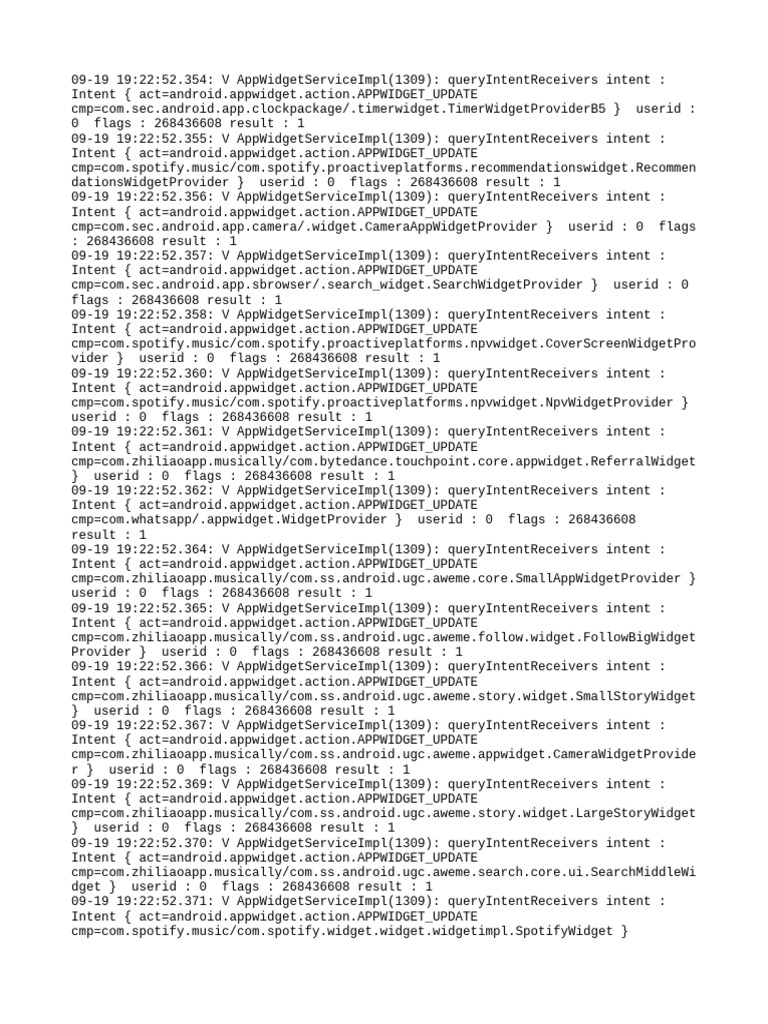 Appwidget History Log0 | PDF