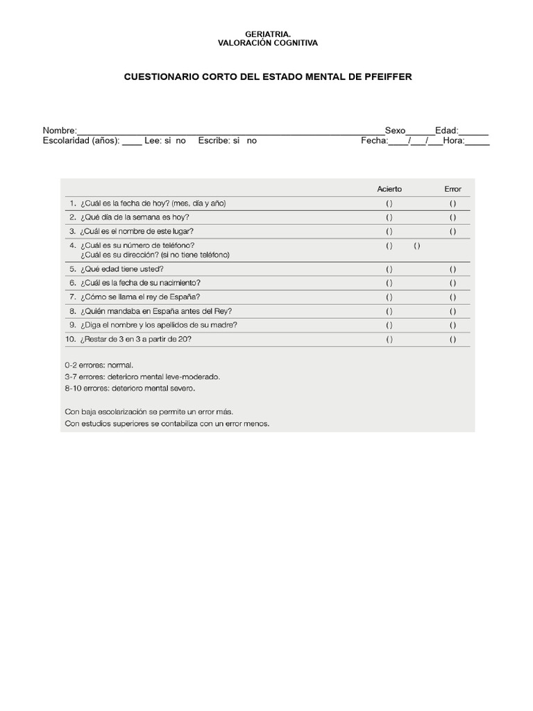 18 Escala de Pffeifer | PDF