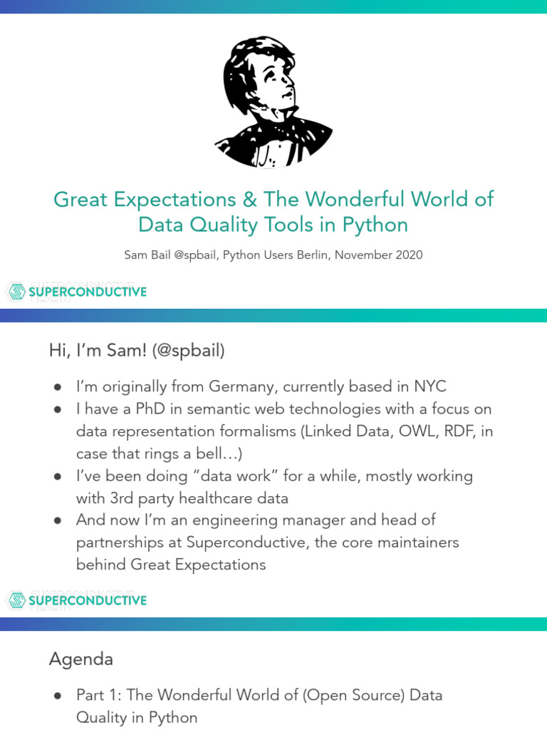 Great Expectations - Python Users Berlin - Nov 2020 | PDF
