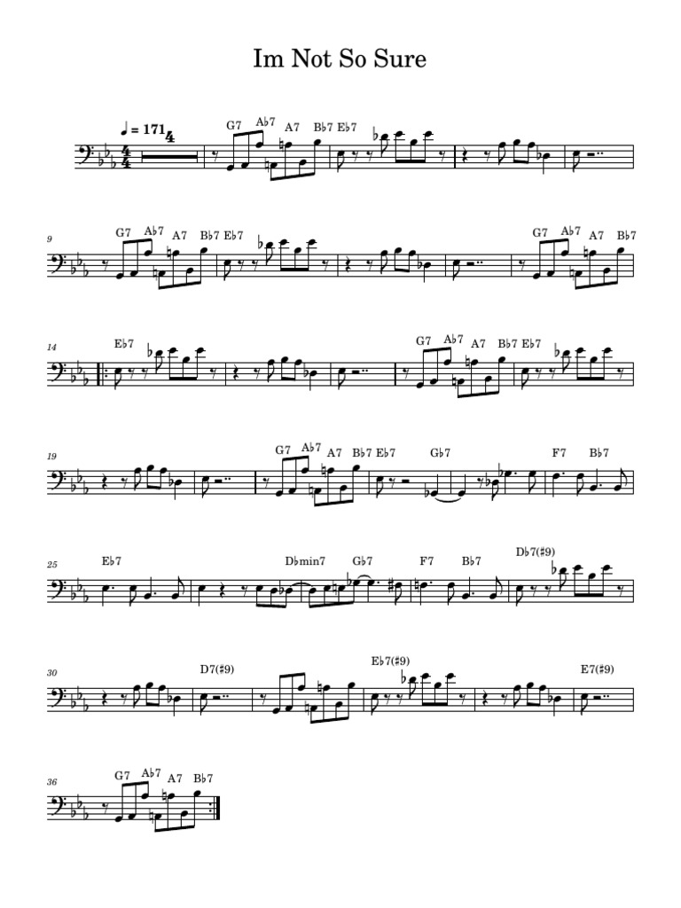 Im Not So Sure Bass | PDF