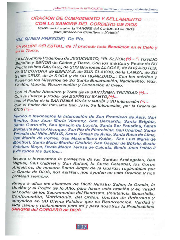 Oracion de Cubrimiento y Sellamiento Con La Sangre Del Cordero de Dios ... Oracion de Cubrimiento y Sellamiento Con La Sangre Del Cordero de Dios ...