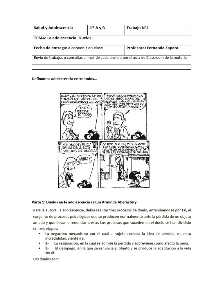 TP N 4. SADO 4 A Y B. ZAPATA | PDF | Dolor | Adolescencia