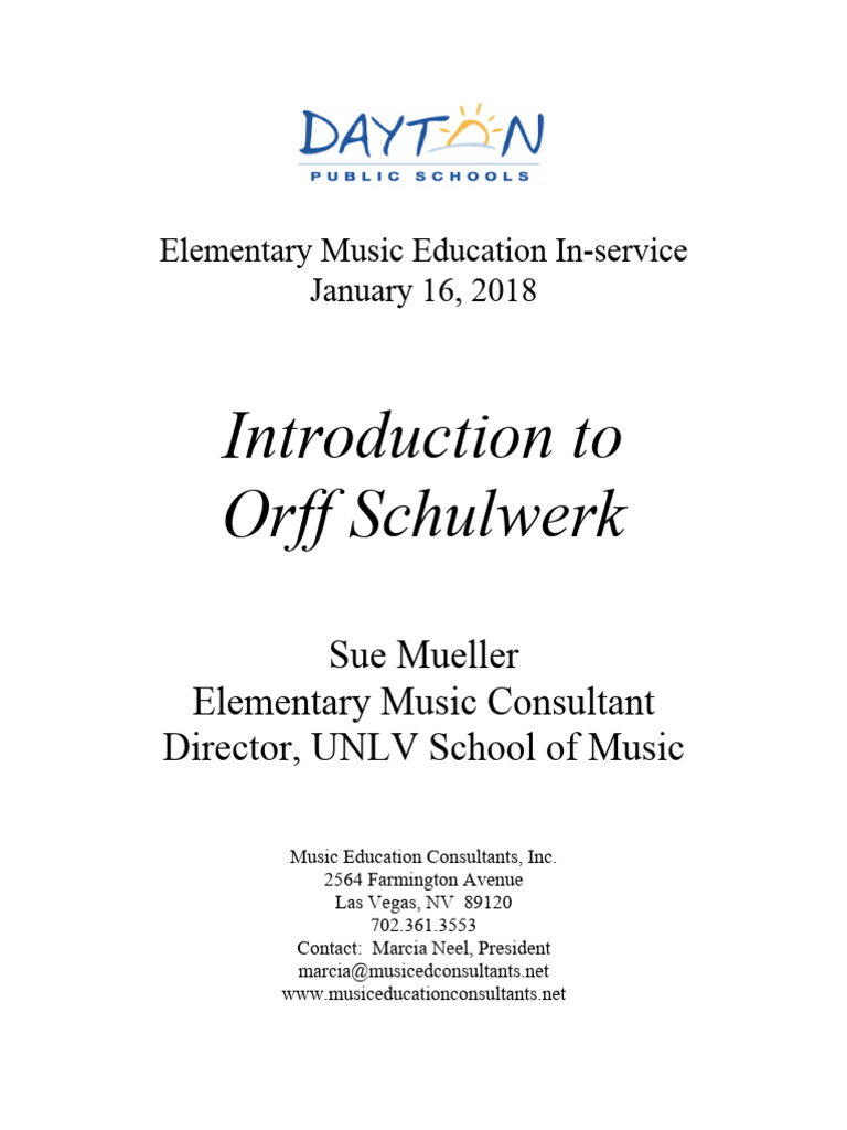 Orff Workshop | PDF
