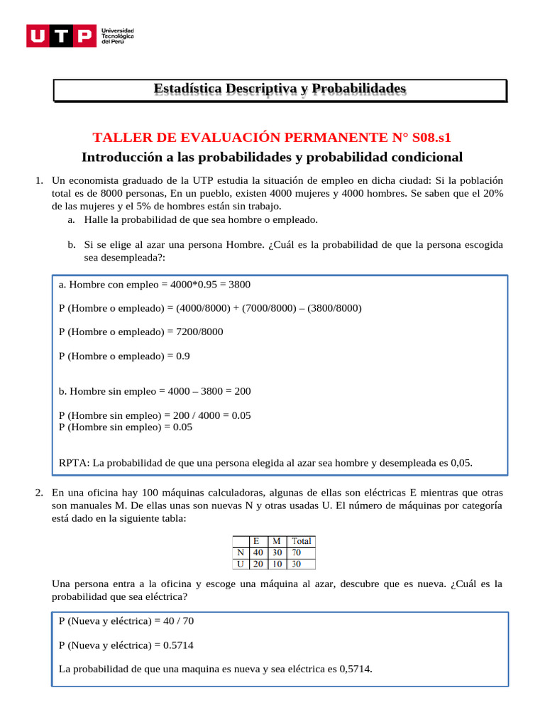 S08.s1 - Resolver Ejercicios | PDF