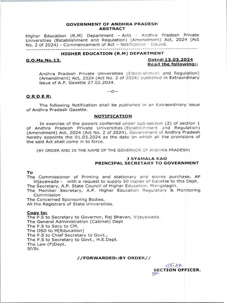 Andhra Pradesh State G O | PDF