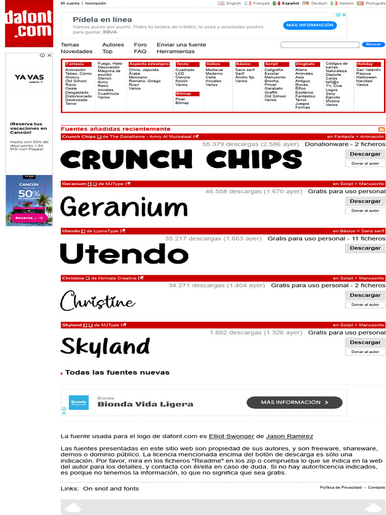 DaFont - Descargar Fuentes | PDF