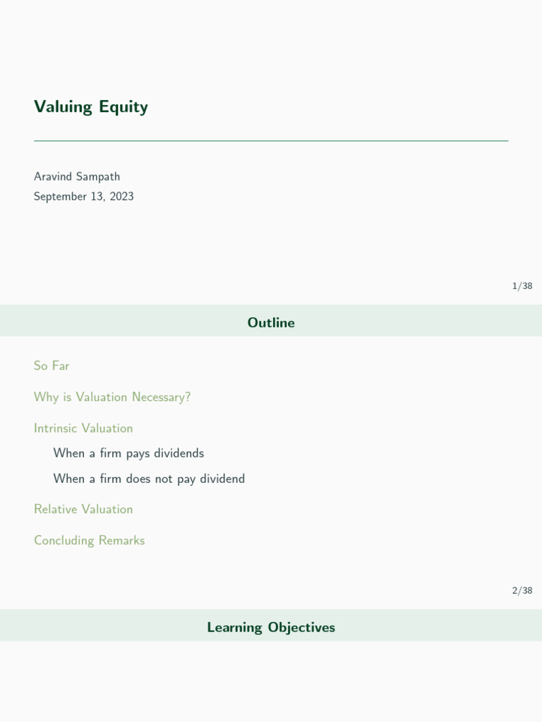 Valuing Equity | PDF