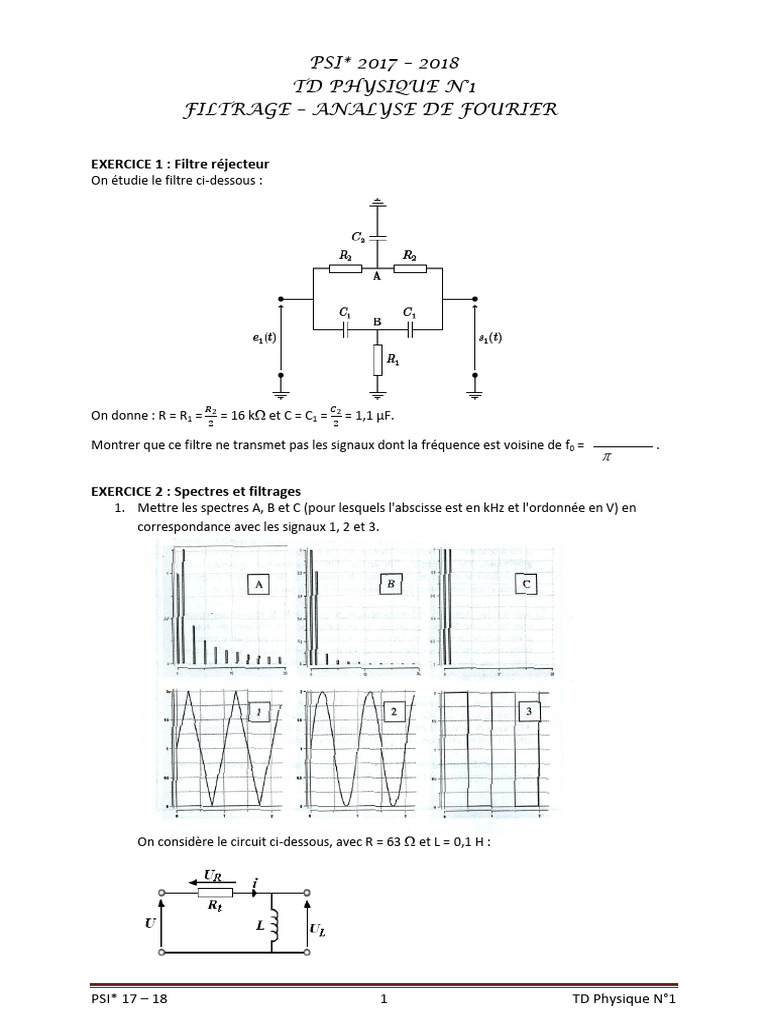 TD Physique 1 - Electronique-2 | PDF