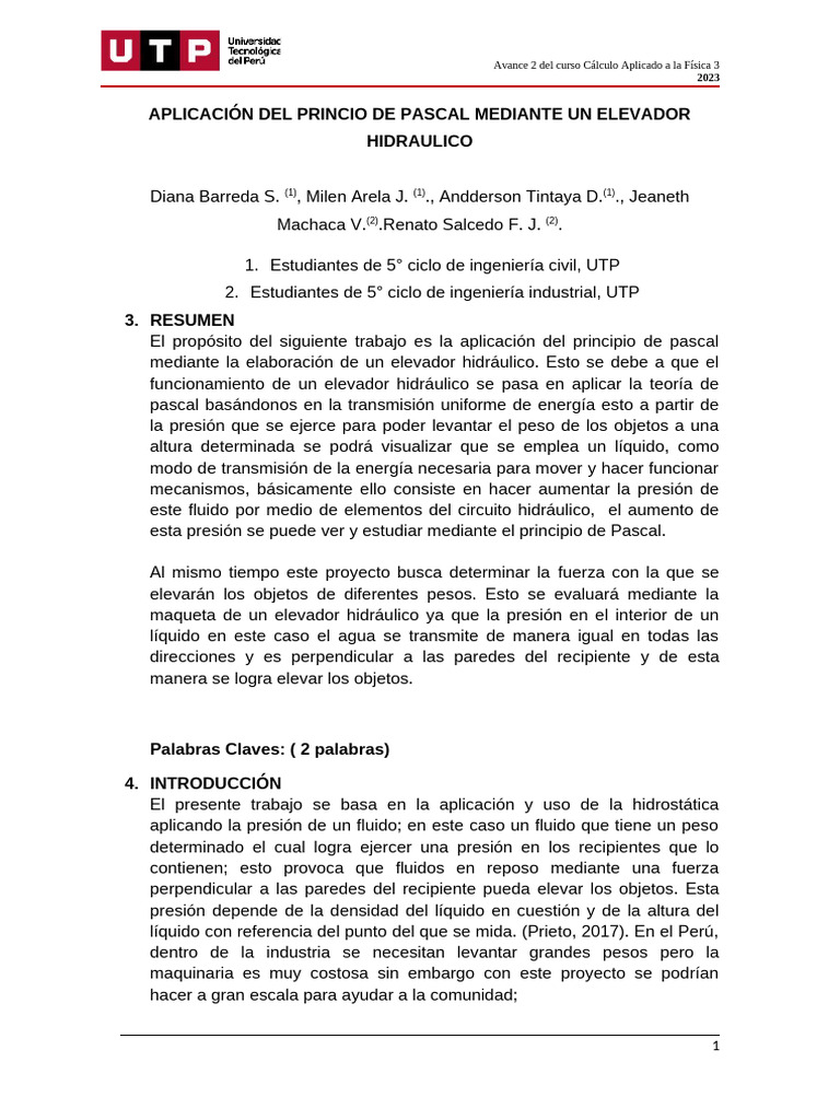 Formato de Avance 1 | PDF