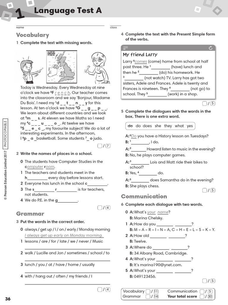 Language Test 1 A PDF | PDF