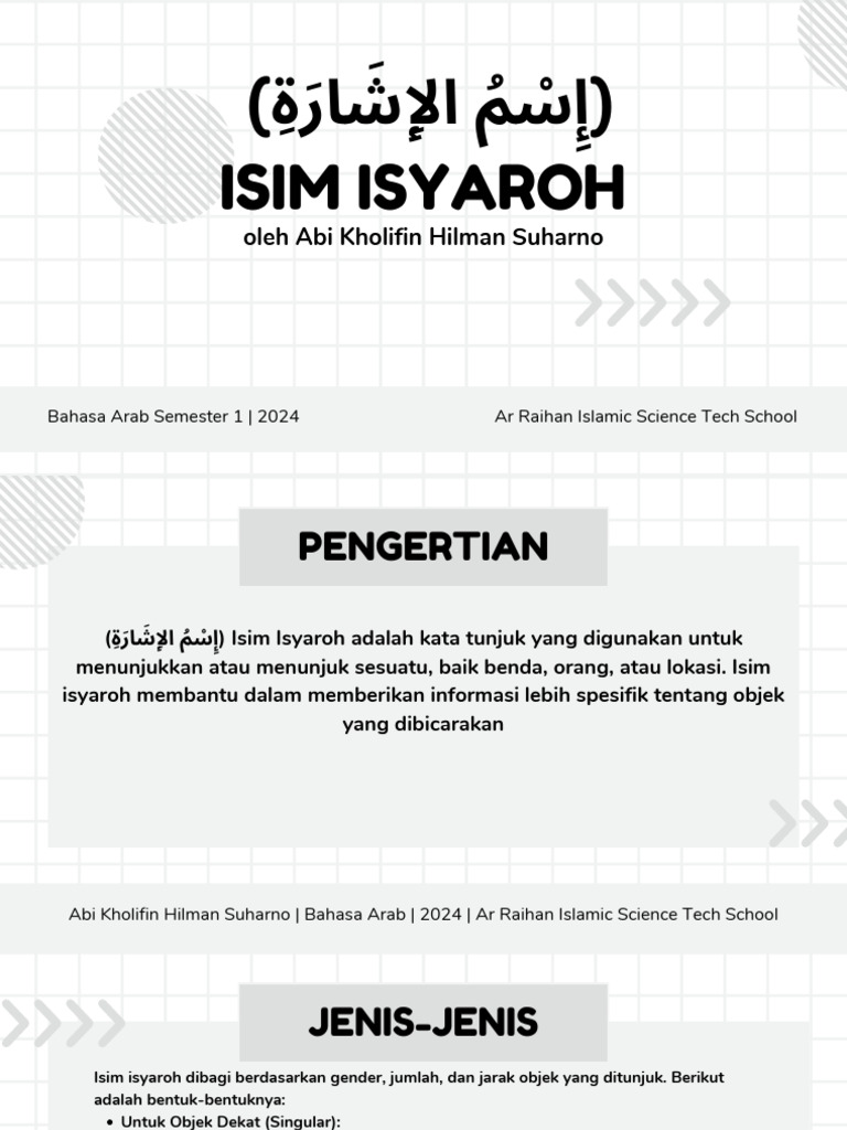 Materi 3 Isim Isyaroh | PDF