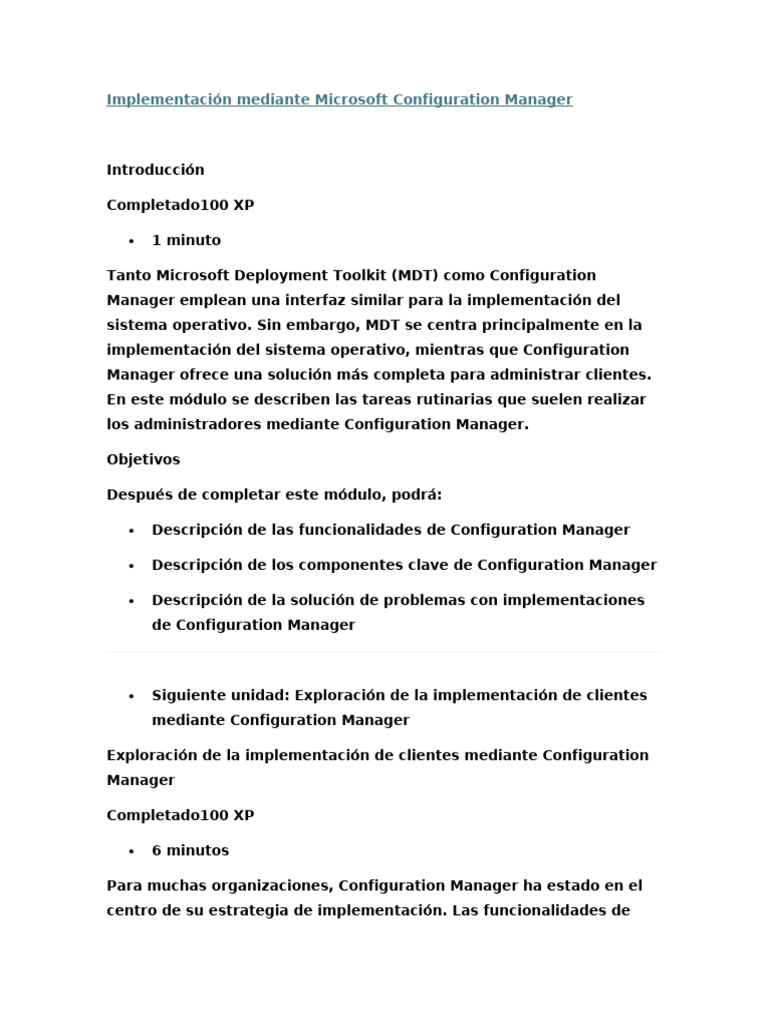 Implementación mediante Microsoft_configuration manager | PDF