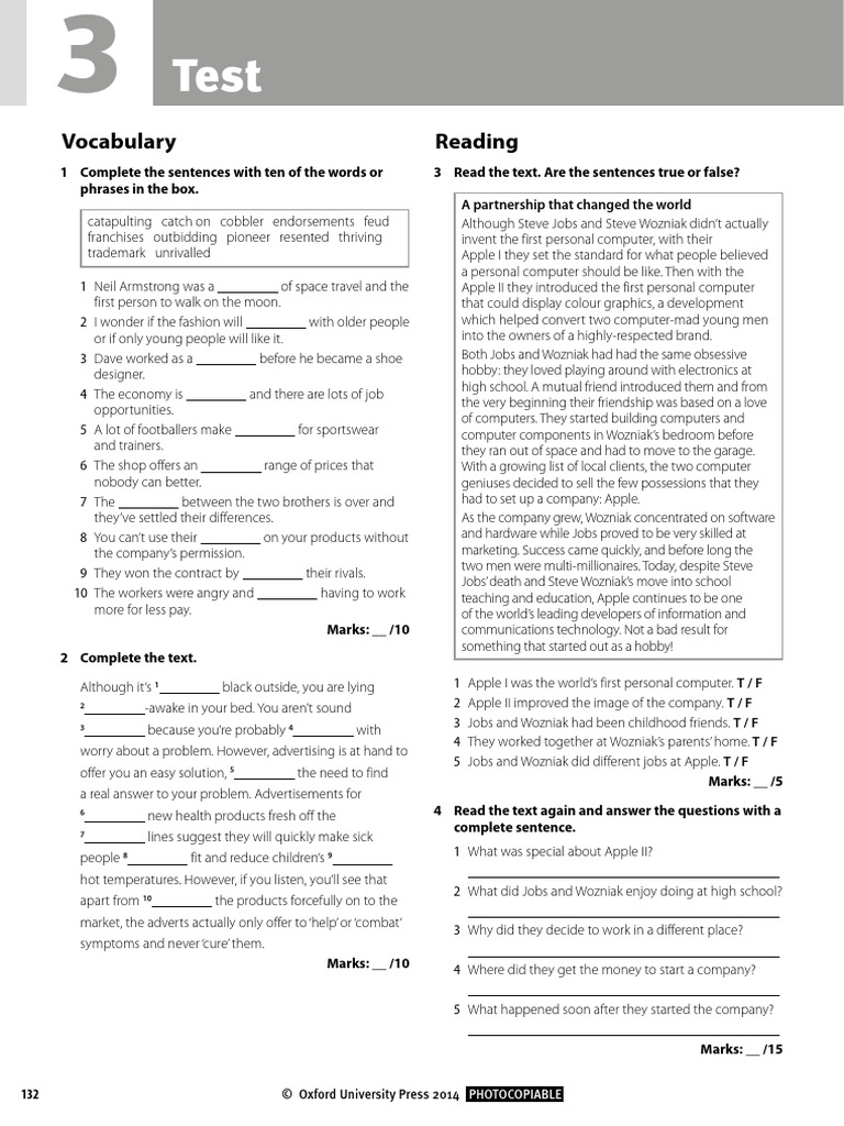 Aim High 6 Unit 3 Test | PDF