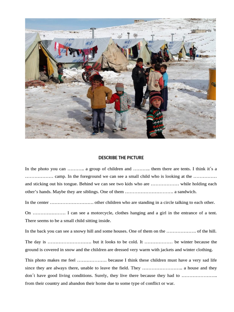 Picture Description Fill In The Gaps In The Photo You Can See A Group