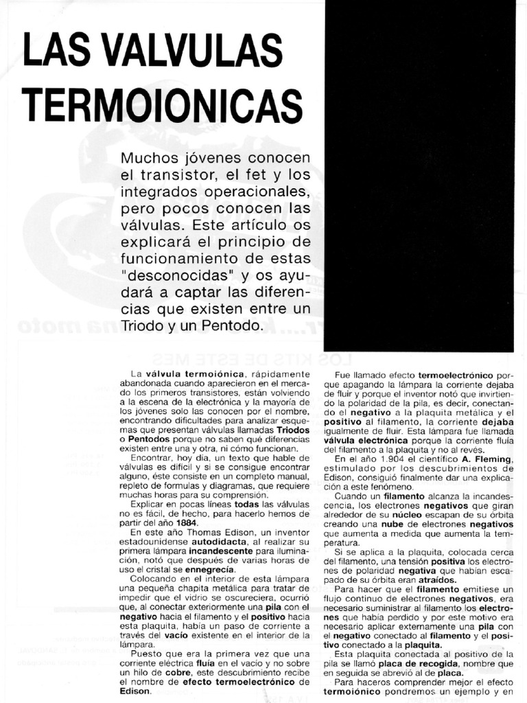 Las Valvulas Termoionicas | PDF