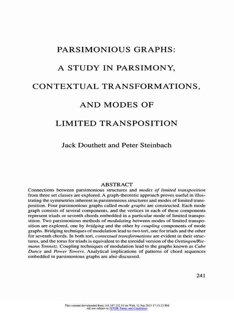 Parsimonious Graphs - A Study in Parsimony, Contextual Transformations, and Modes of (Dout | PDF