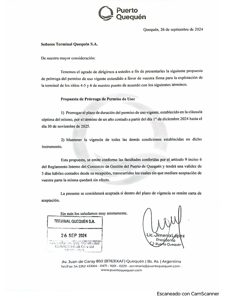 Nota Ofrec. Prorroga | PDF